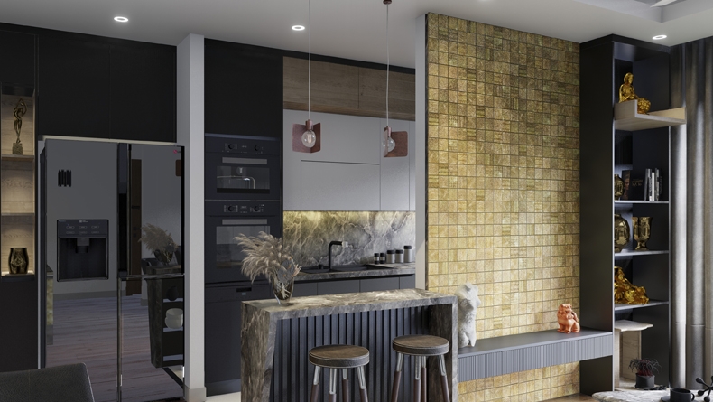 Metallic Wall Tile TL 05875 Golden Weave 297 mm x 297 mm Vitrified - 9 ...